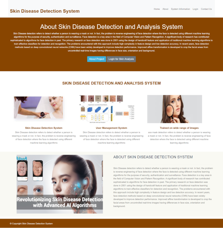 Advanced Skin Disease Detection System for Early Diagnosis
